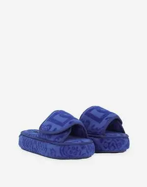 Dolce & Gabbana Terry Cotton Plateau Slippes Platform Slip-ons