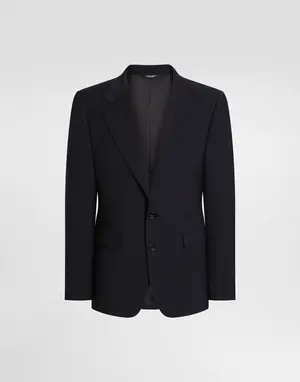 Dolce & Gabbana Single-breasted Taormina Wool Canvas Jacket Suits And Blazers - Blue