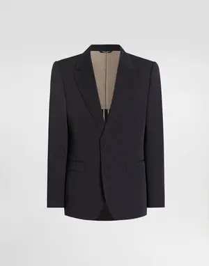 Dolce & Gabbana Single-breasted Taormina Wool Canvas Jacket Suits And Blazers - Grey