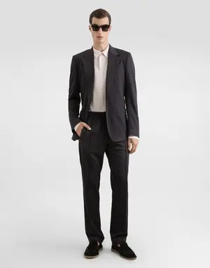 Dolce & Gabbana Single-breasted Taormina Wool Canvas Jacket Suits And Blazers - Grey