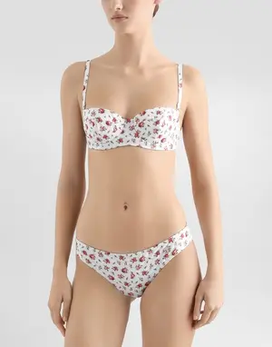 Dolce & Gabbana Small Rose-print Padded Balconette Bikini