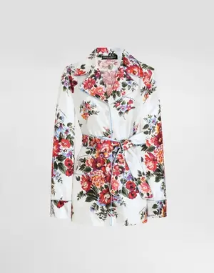 Dolce & Gabbana Flower Bouquet-print Twill Shirt Shirts And Tops - Multicolor