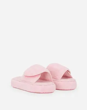 Dolce & Gabbana Terry Cotton Plateau Slippes Platform Slip-ons