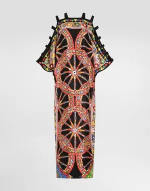 Dolce & Gabbana Carretto-print Twill Kaftan Dress Dresses Multi-colored - Multicolor