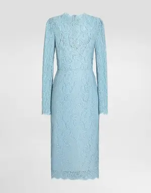 Dolce & Gabbana Cordonetto Lace Sheath Dress Dresses - Azure