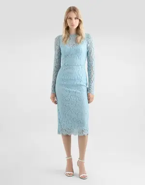 Dolce & Gabbana Cordonetto Lace Sheath Dress - Azure