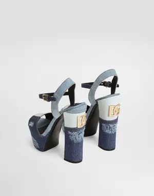 Dolce & Gabbana Patchwork Denim Platform Sandals Sandals And Wedges Denim