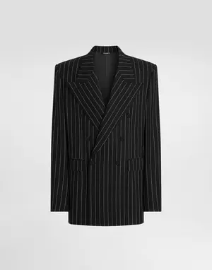 Dolce & Gabbana Double-breasted Sicilia Pinstriped Wool Jacket Suits And Blazers - Multicolor