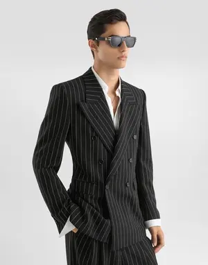 Dolce & Gabbana Double-breasted Sicilia Pinstriped Wool Jacket Suits And Blazers