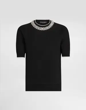 Dolce & Gabbana Cotton Crewneck Pullover Sweaters And Cardigans - Black