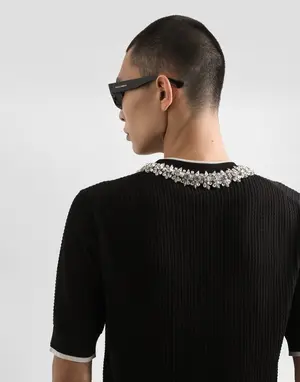 Dolce & Gabbana Cotton Crewneck Pullover Sweaters And Cardigans - Black