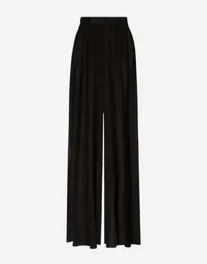 Dolce & Gabbana Silk Chiffon Wide-leg Pants Pants And Shorts Silk - Black