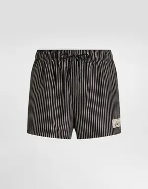Dolce & Gabbana Stripe-print Swim Boxers With Clutch Bag