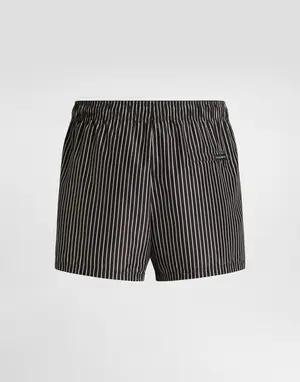 Dolce & Gabbana Stripe-print Swim Boxers With Clutch Bag