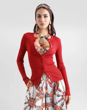 Dolce & Gabbana Ribbed Viscose Knit Cardigan� Sweaters And Cardigans