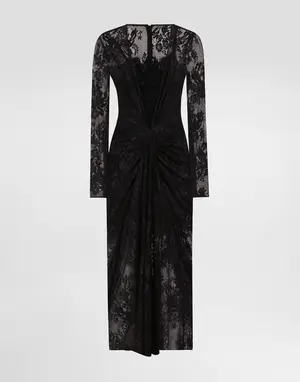 Dolce & Gabbana Floral Lace Dress Dresses - Black