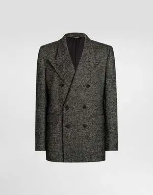 Dolce & Gabbana Double-breasted Jacket In Chevronwool Suits And Blazers - Multicolor