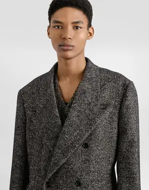 Dolce & Gabbana Double-breasted Jacket In Chevronwool Suits And Blazers