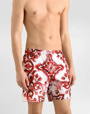 Dolce & Gabbana Majolica-print Medium Boxer Shorts With Drawstring