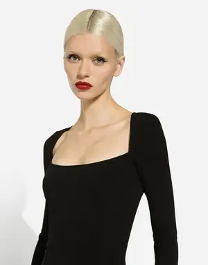 Dolce & Gabbana Long-sleeved Milano Rib Sheath Dress