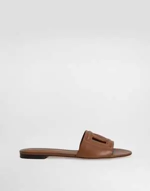 Dolce & Gabbana Ciabatta Flat Slides And Mules Leather - Brown