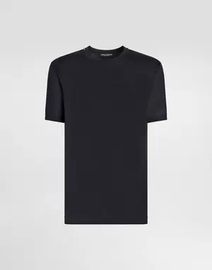 Dolce & Gabbana Silk Jersey T-shirt T-shirts And Polos - Blue