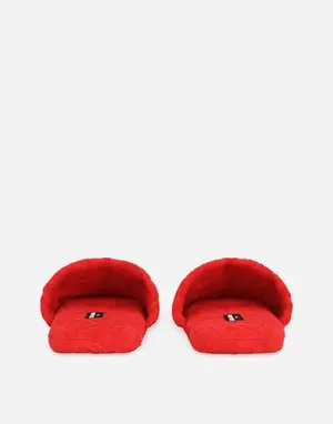 Dolce & Gabbana Jacquard Cotton Terry Slippers Cotton Slippers