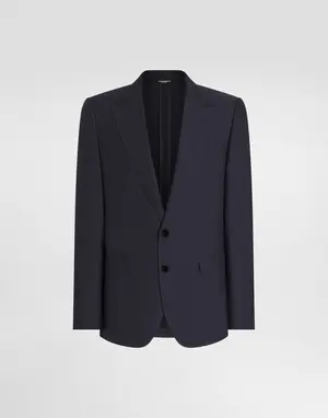 Dolce & Gabbana Single-breasted Silk-blend Gabardine Taormina Jacket Suits And Blazers - Blue