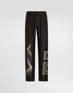 Dolce & Gabbana Geometric-print Twill Jogging Trousers Pants And Shorts - Multicolor