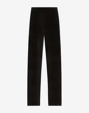 Dolce & Gabbana Cotton Chenille Jogging Pants With Dg Logo Pants And Shorts - Black