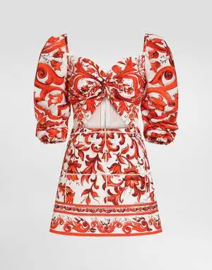 Dolce & Gabbana Majolica-print Mini Dress - Multicolor