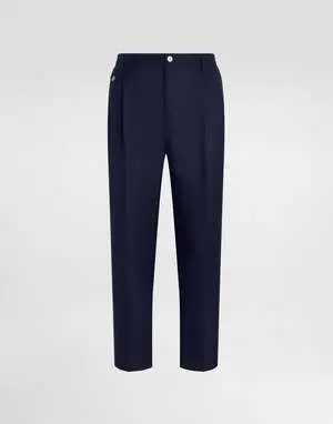 Dolce & Gabbana Wool Pants With Double Darts Pants And Shorts - Blue