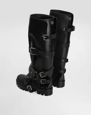 Dolce & Gabbana Boots In Rubber And Calfskin Boots And Booties