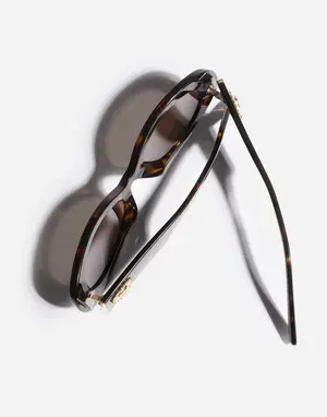 Dolce & Gabbana Oval Acetate Sunglasses - Brown