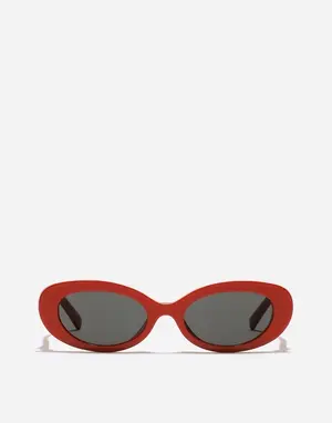Dolce & Gabbana Oval Acetate Sunglasses - Red