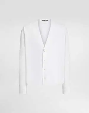 Dolce & Gabbana Long-sleeved Linen Shirt With Cardigan Buttoning Shirts Linen - White