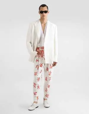 Dolce & Gabbana Long-sleeved Linen Shirt With Cardigan Buttoning Shirts Linen