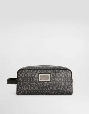 Dolce & Gabbana Coated Jacquard Toiletry Bag Wallets And Small Leather Goods Multi-colored Fabric - Multicolor