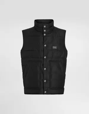 Dolce & Gabbana Nylon Vest With Branded Tag Coats And Jackets Nylon - Black