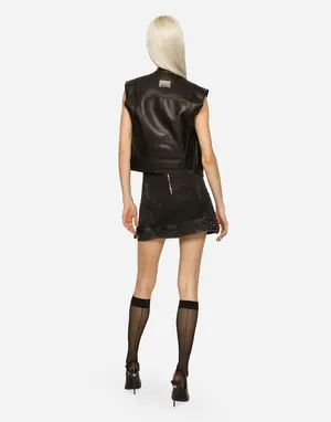 Dolce & Gabbana Zip-up Leather Vest Coats And Jackets Leather