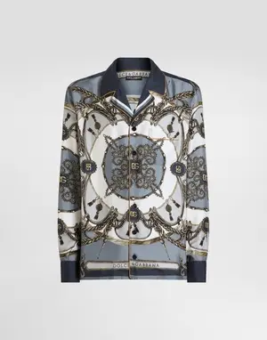 Dolce & Gabbana Cargo-print Silk Twill Shirt Shirts
