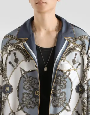 Dolce & Gabbana Cargo-print Silk Twill Shirt Shirts