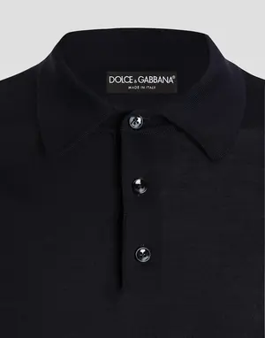 Dolce & Gabbana Cashmere Polo Shirt Sweaters And Cardigans - Blue