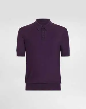 Dolce & Gabbana Cashmere Polo Shirt Sweaters And Cardigans - Purple