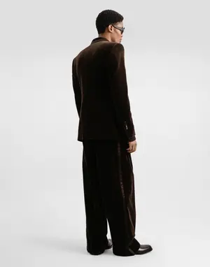 Dolce & Gabbana Single-breasted Jacket In Smooth Velvet Suits And Blazers Multi-colored