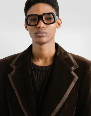 Dolce & Gabbana Single-breasted Jacket In Smooth Velvet Suits And Blazers Multi-colored