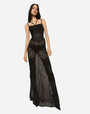 Dolce & Gabbana Long Lace Corset Dress Dresses Lace