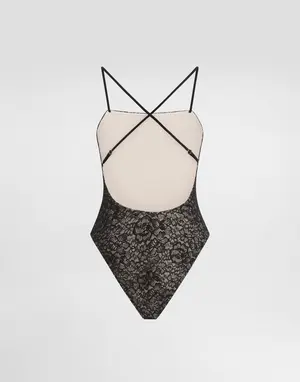 Dolce & Gabbana One-piece Lace Swimsuit - Black