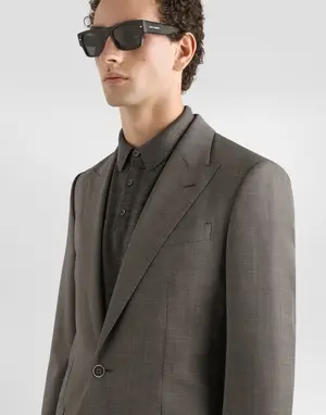 Dolce & Gabbana Single-breasted Jacket In Bird's Eye Wool Suits And Blazers