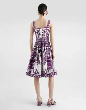 Dolce & Gabbana Majolica Print Poplin Dress